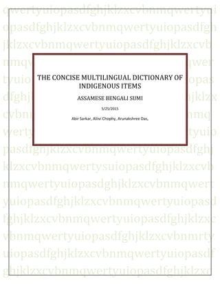Dictionary of Indigenous Items | PDF