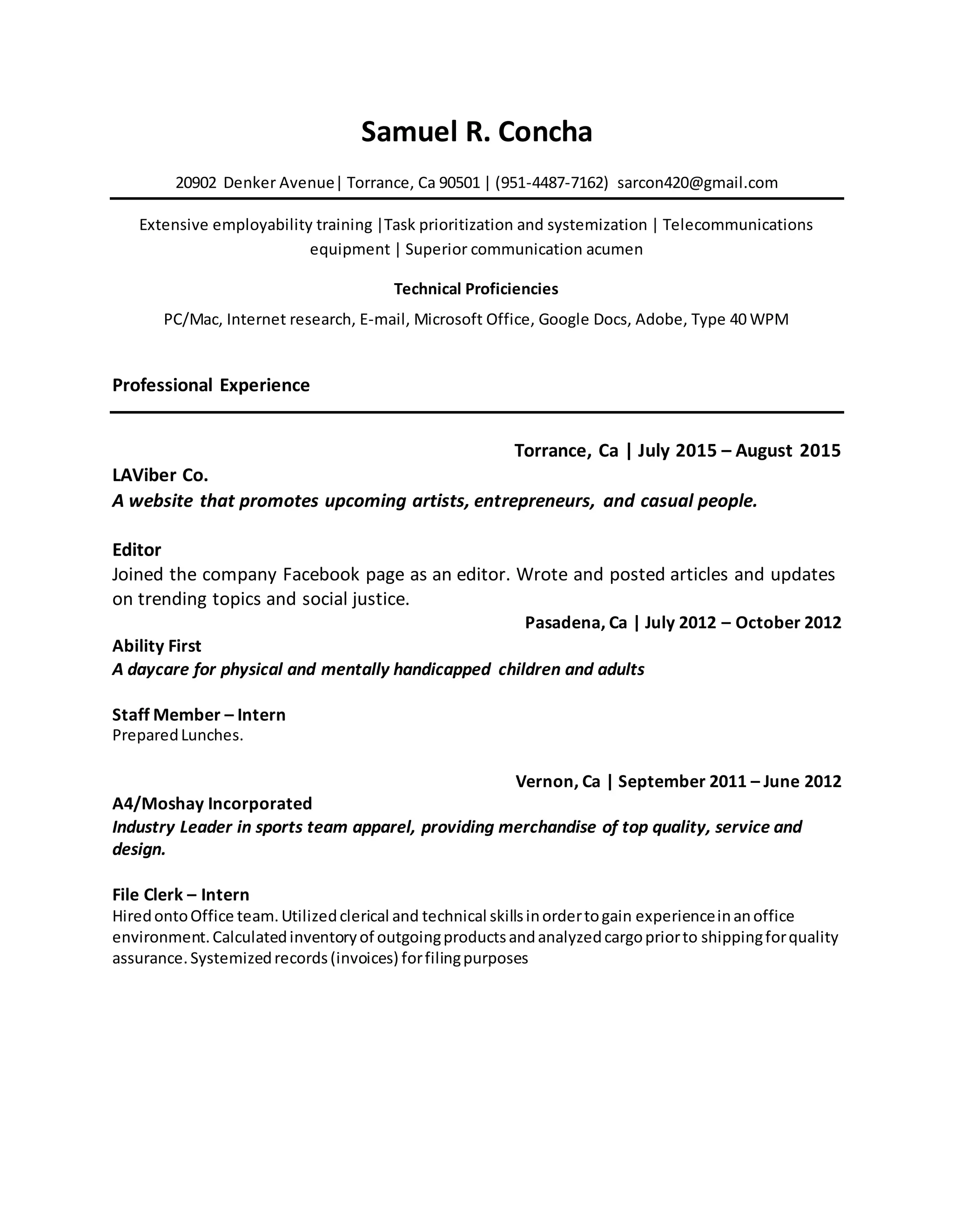 SAMS RESUME!! | DOCX | Resume Writing and Advice | Job Search