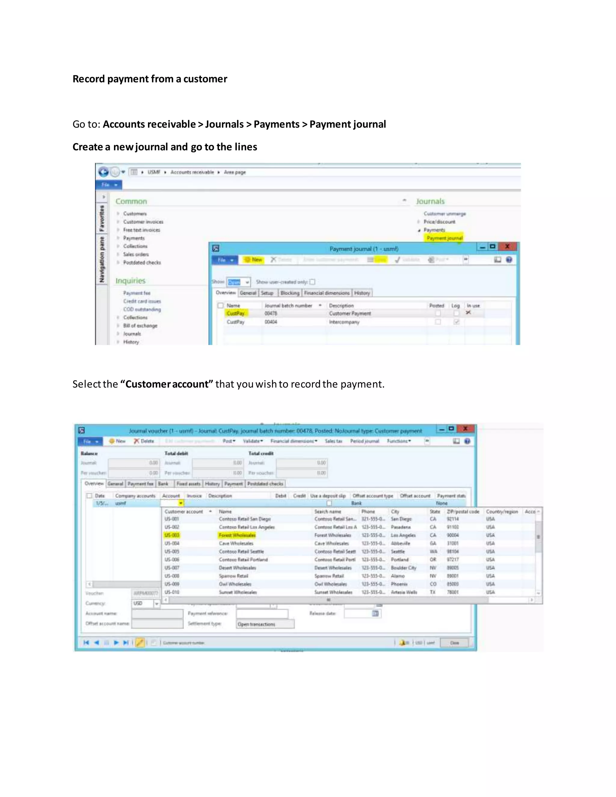 Record payment from a customer | DOCX