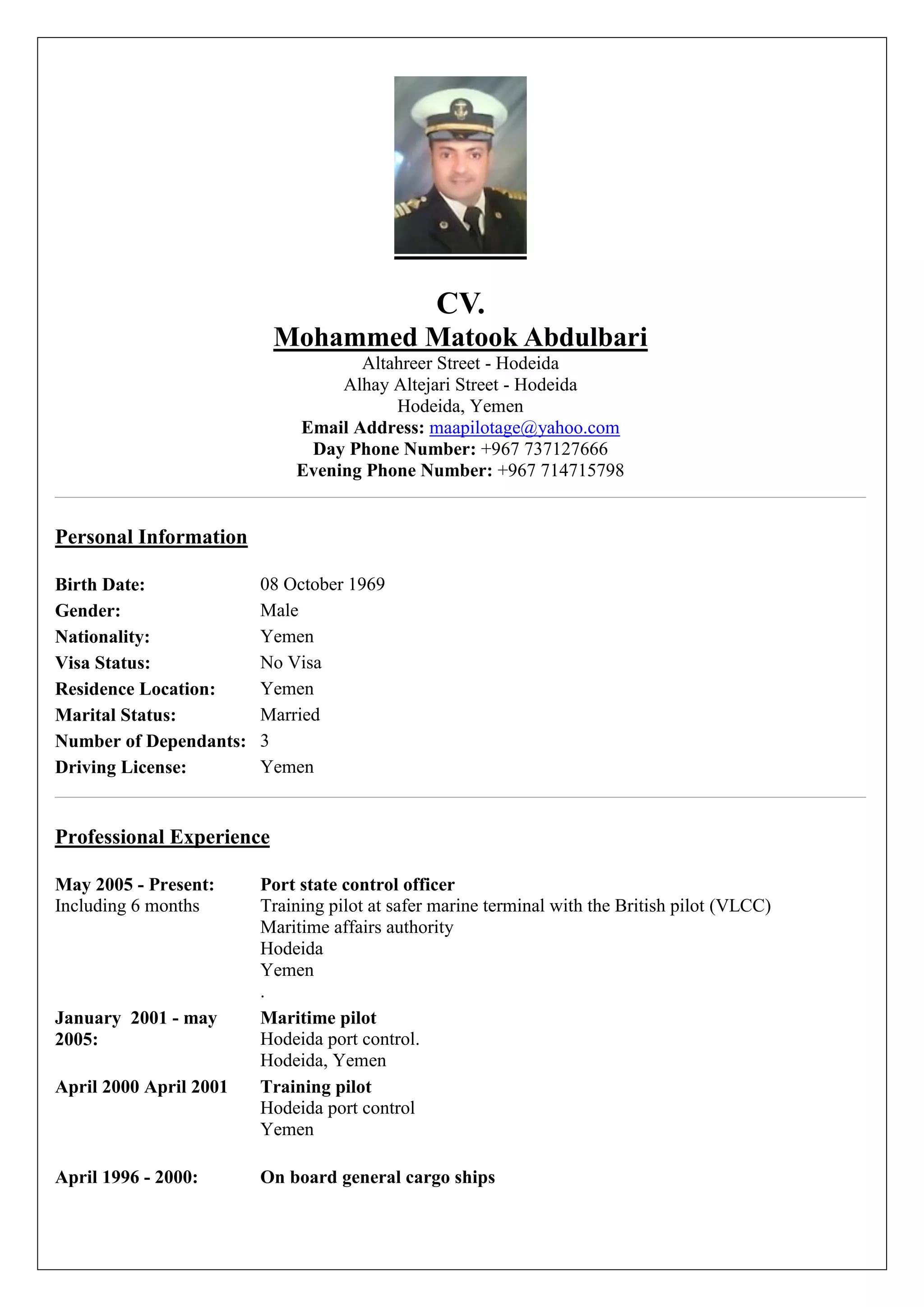 MOHAMMED MATOOK COVER LETTER & CV | PDF | Cruises | Travel Type