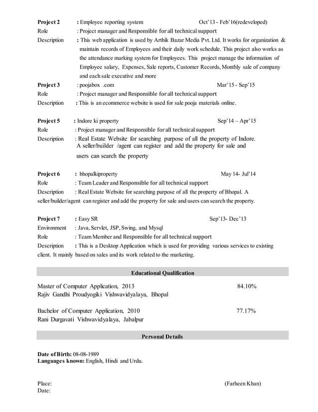 FarheenKhan_3_year Experince_Resume | PDF