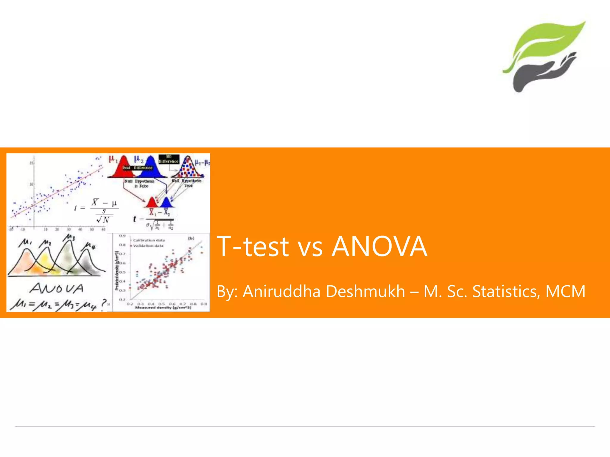 t-test vs ANOVA | PPTX