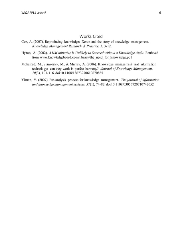 Knowledge Management Case Study | DOCX