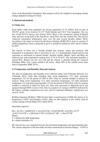 Temperature and Humidity Variability for Surat (coastal) city, India | PDF