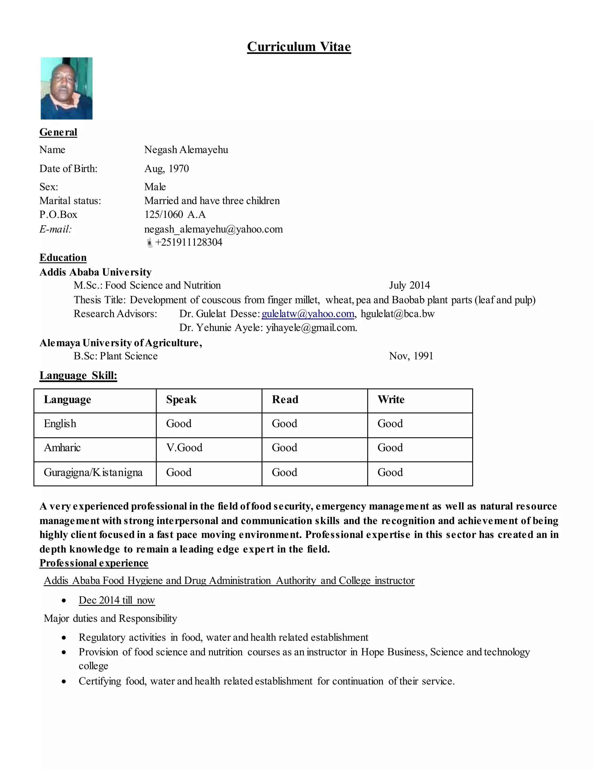 Curriculum Vita1 | DOCX