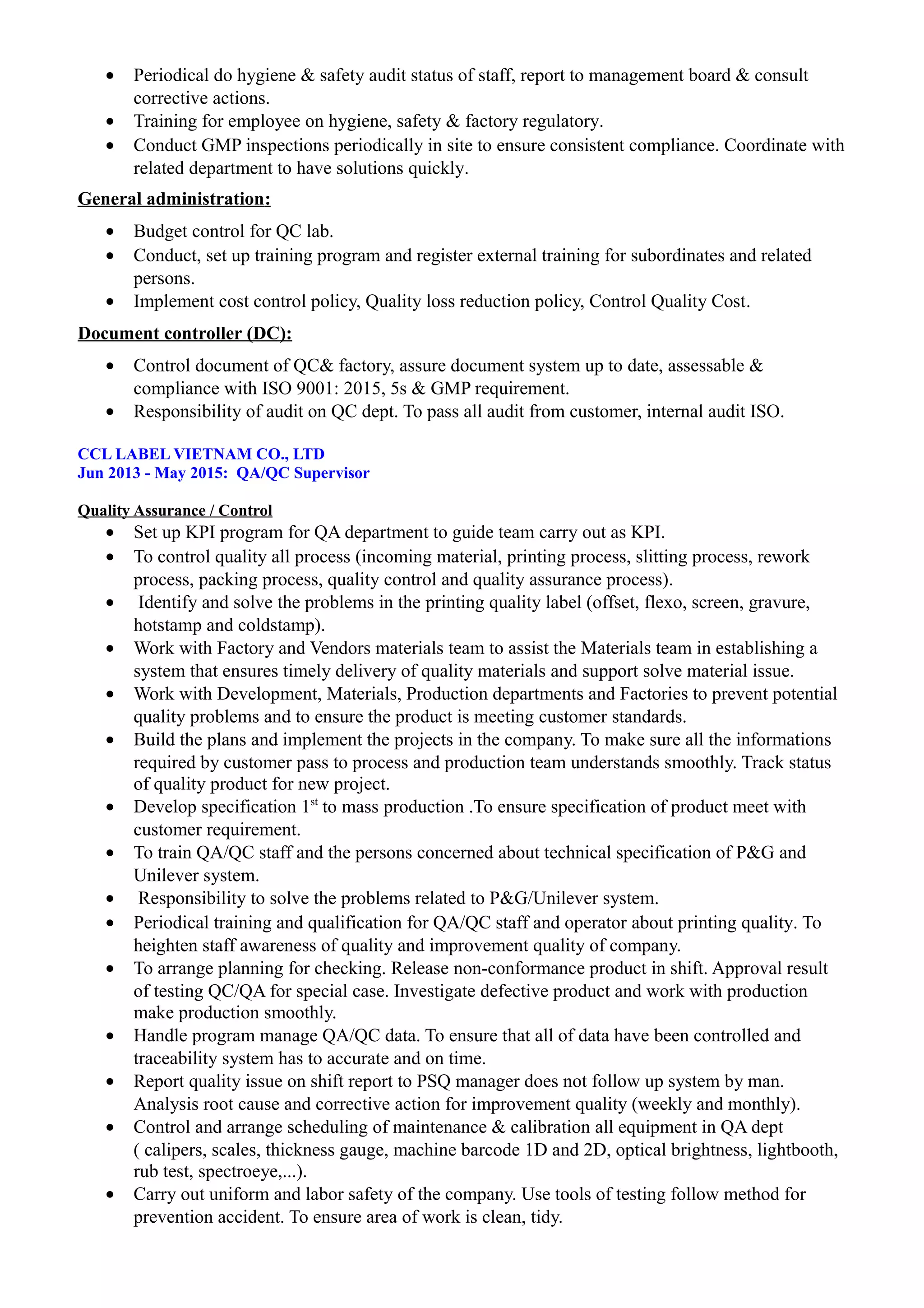 LE THI MONG DIEP- CURRICULUM VITAE | DOC