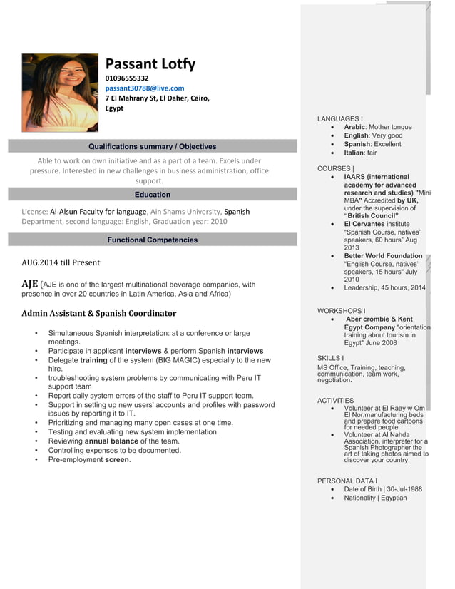 Passant last updated cv | DOC