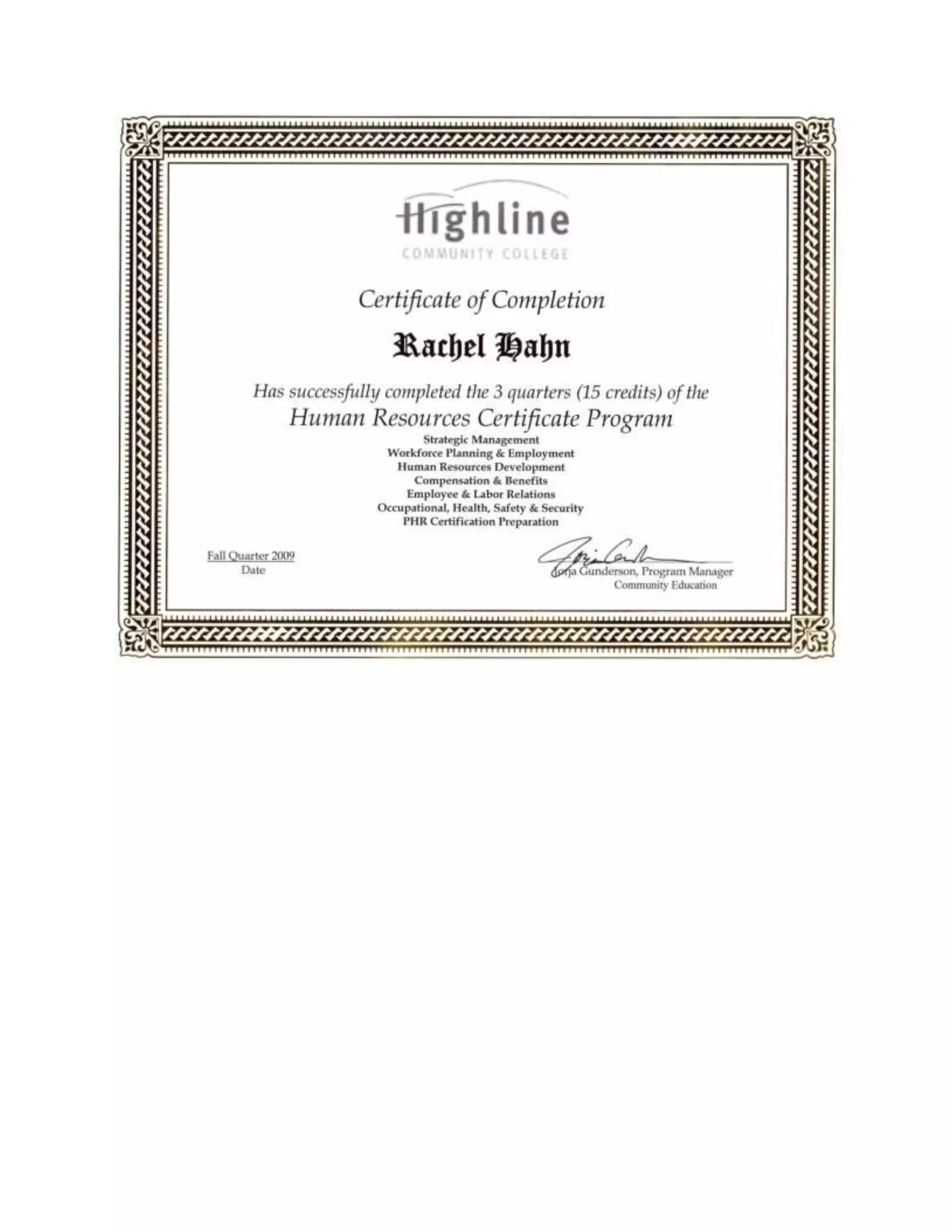 HR Certificate | DOCX