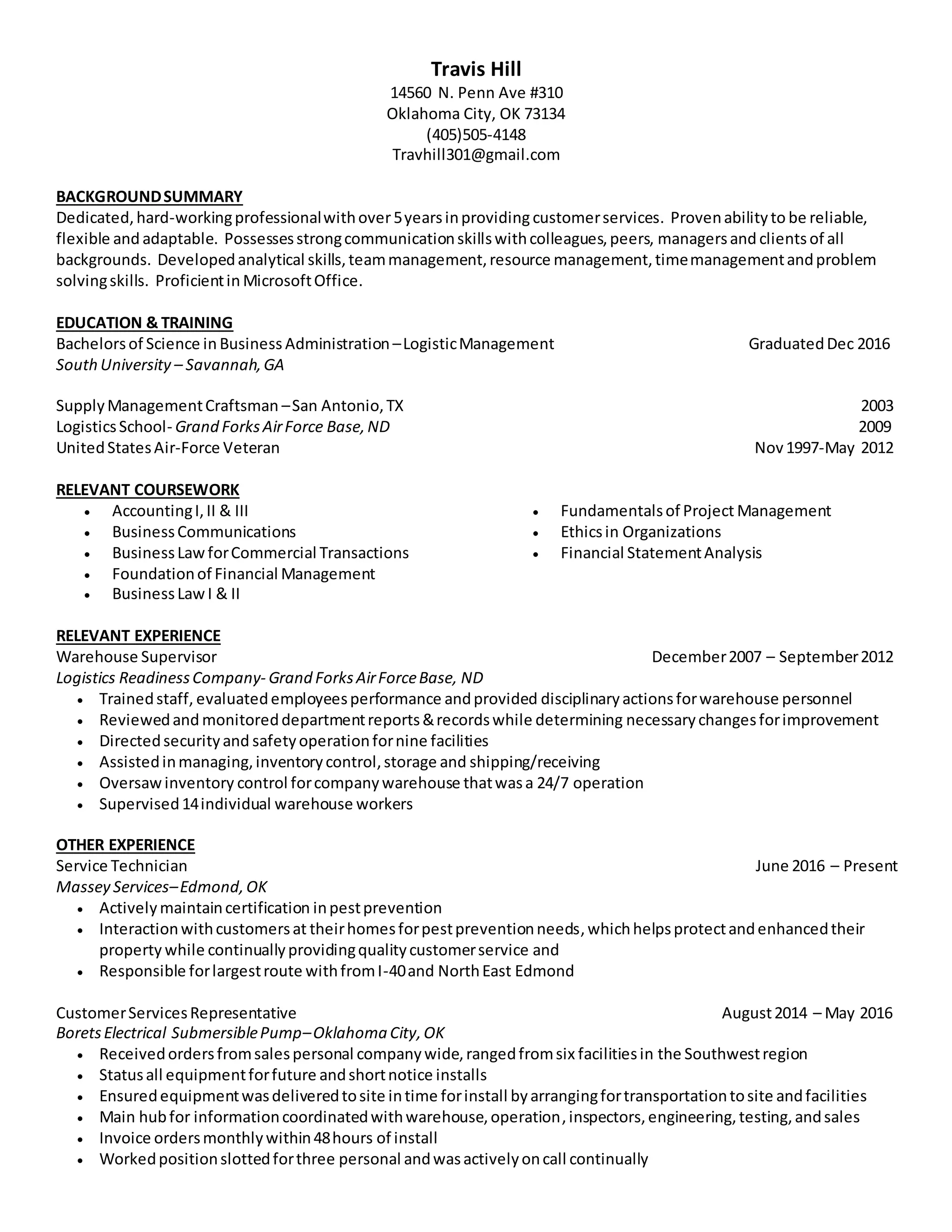 Travis Hill Resume Dec | PDF