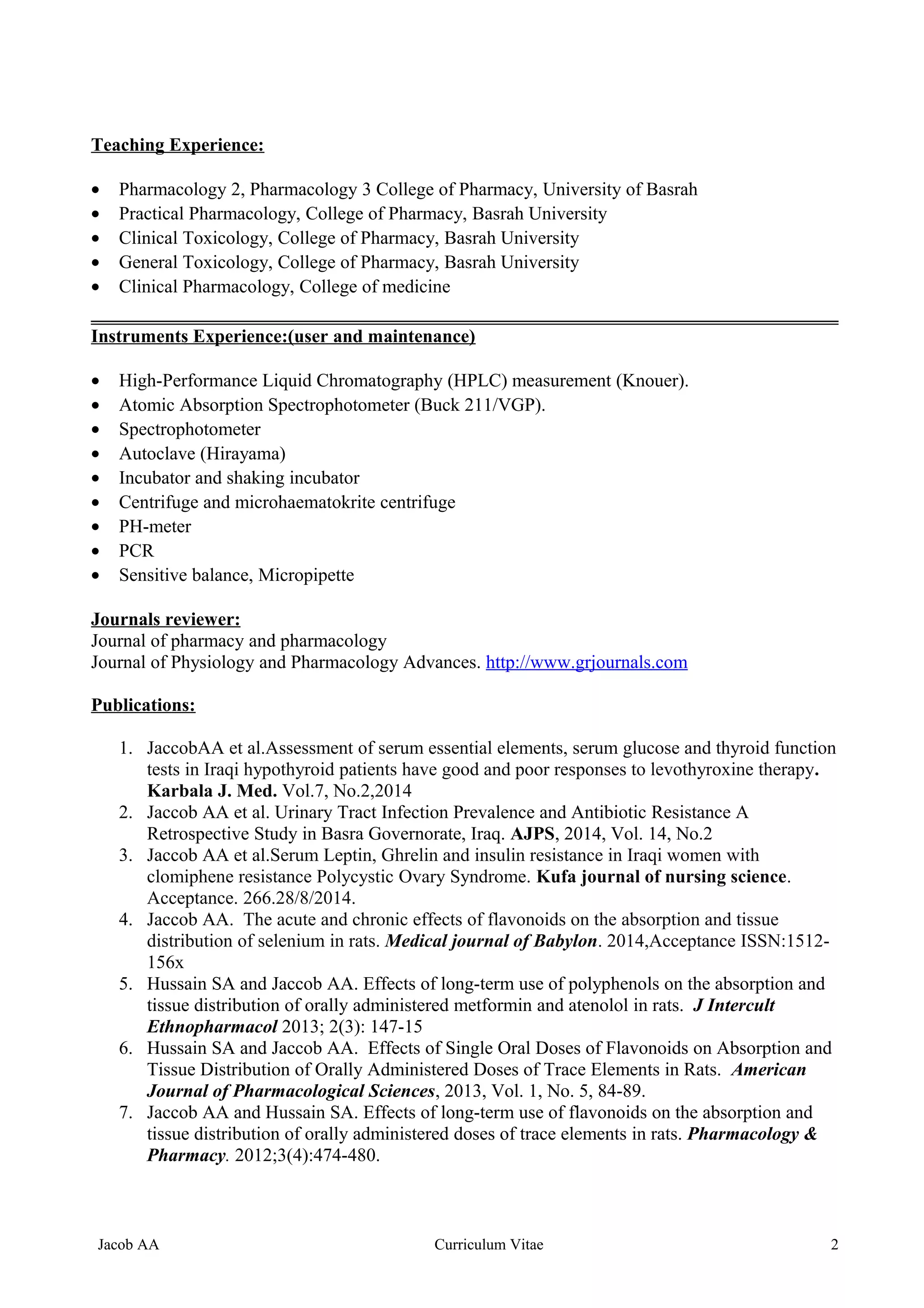 Ausama A. Jacob_CV_2015 | PDF | Free Download