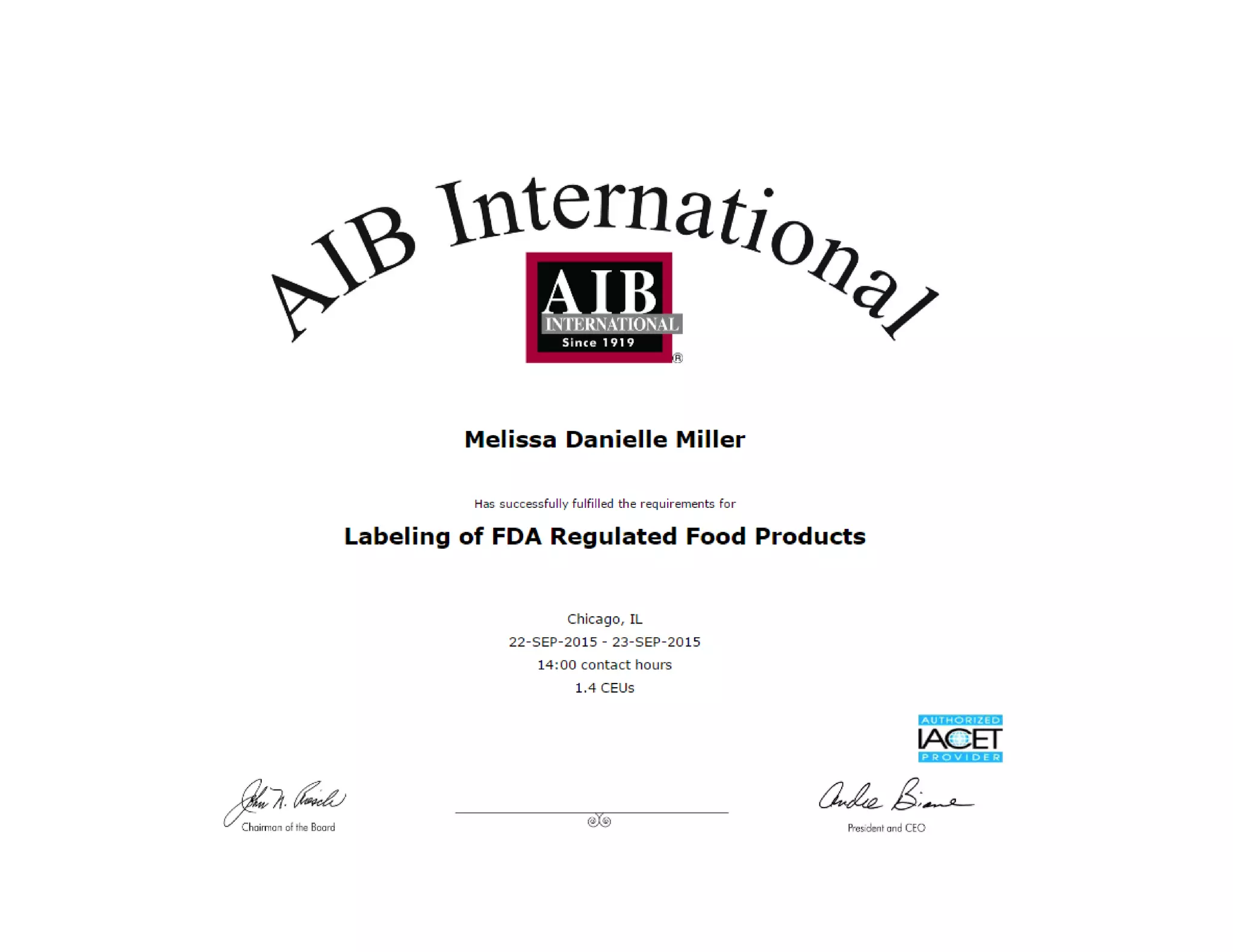 AIB International Certificate- Labeling of FDA Regulated Foods | PDF ...