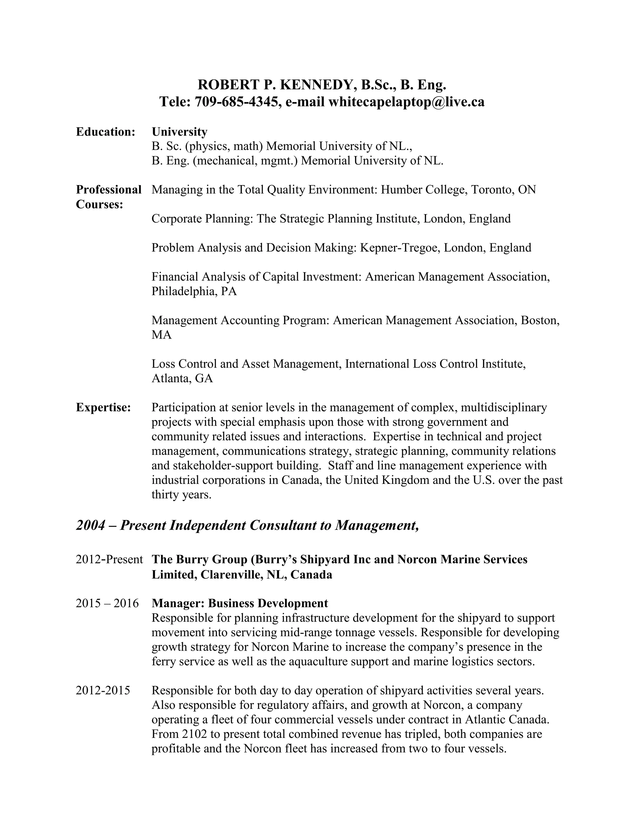 Robert Kennedy Resume | PDF