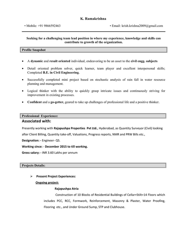 Ramakrishna CV | PDF