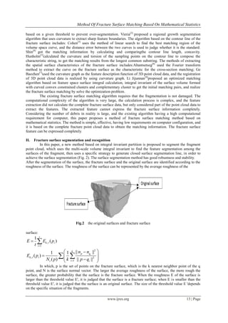 Method of Fracture Surface Matching Based on Mathematical Statistics | PDF