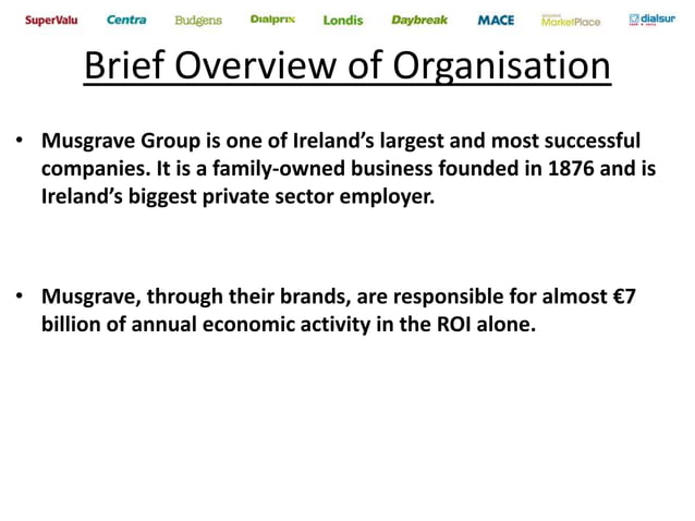 Musgrave Group Presentation | PPTX | Retail Industry | Industries