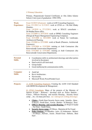 Arch.Nashwa Mostafa-CV-10-2015 | PDF