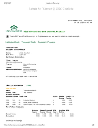 Academic Transcript | PDF | Undergraduate Education | College Education