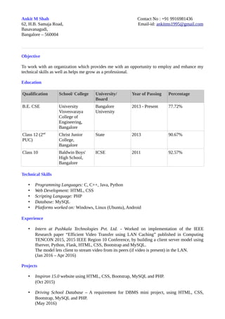 Ankit Shah_resume | PDF