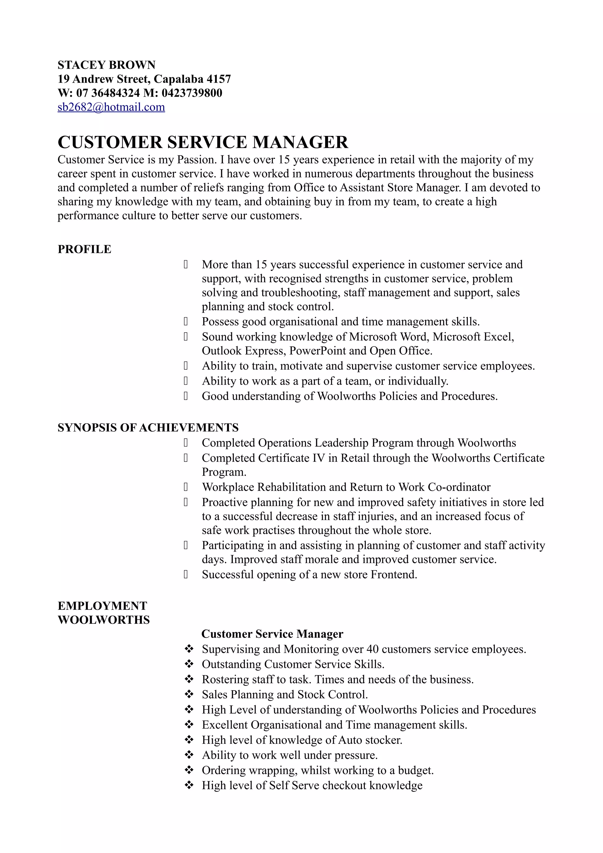 Stacey Resume | DOC