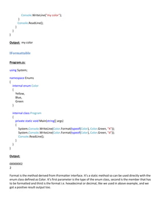 Diving in OOP (Day 6): Understanding Enums in C# (A Practical Approach) | PDF
