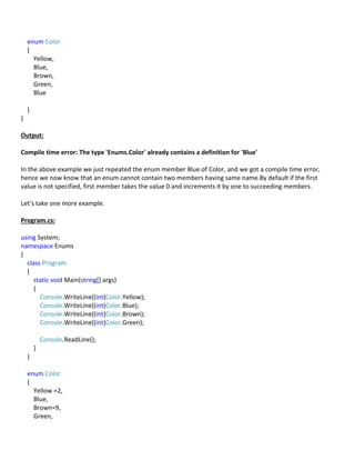 Diving in OOP (Day 6): Understanding Enums in C# (A Practical Approach) | PDF
