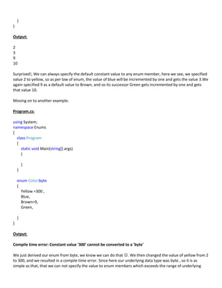 Diving in OOP (Day 6): Understanding Enums in C# (A Practical Approach) | PDF