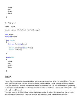 Diving in OOP (Day 6): Understanding Enums in C# (A Practical Approach) | PDF