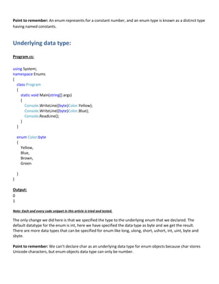 Diving in OOP (Day 6): Understanding Enums in C# (A Practical Approach) | PDF
