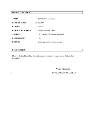 AJINKYA PATIL | DOCX | Science