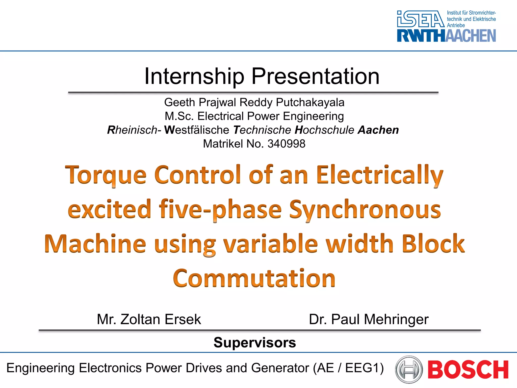 Bosch Internship presentation | PDF