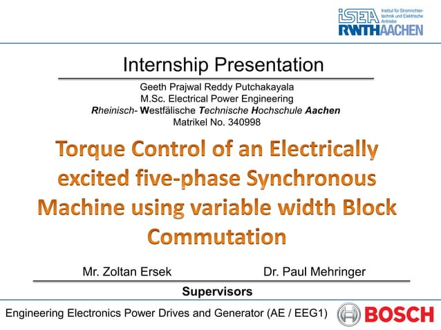 Bosch Internship presentation | PDF