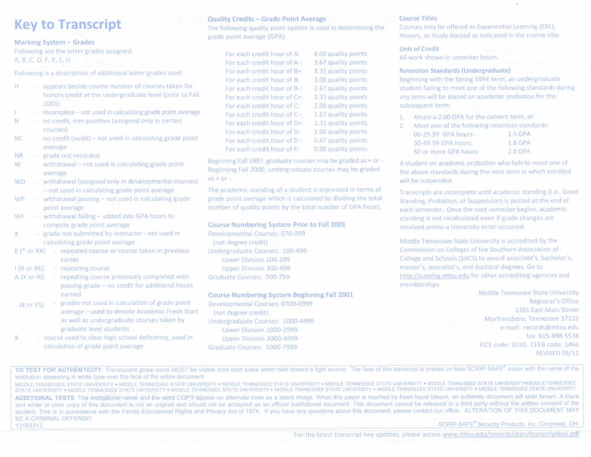 Andrew Flack - MTSU - Transcript | PDF