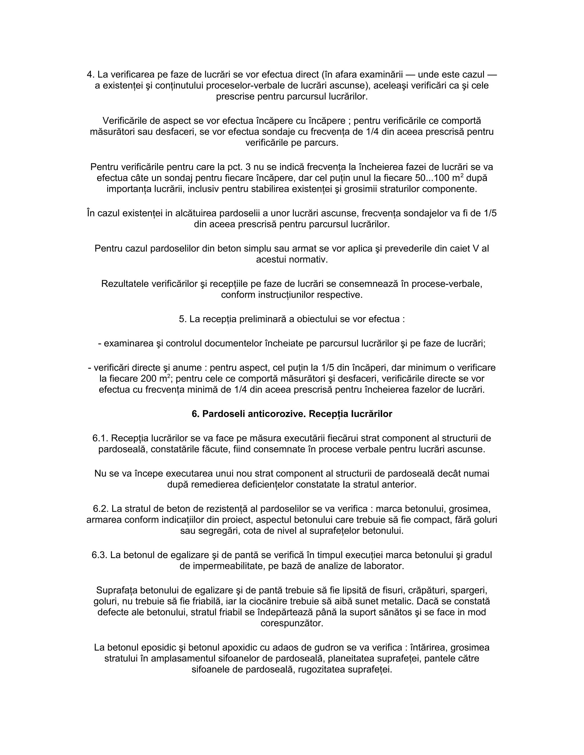 C 56 85 normativ pentru verificarea calităţii şi recepţia lucrărilor de construcţii şi ...