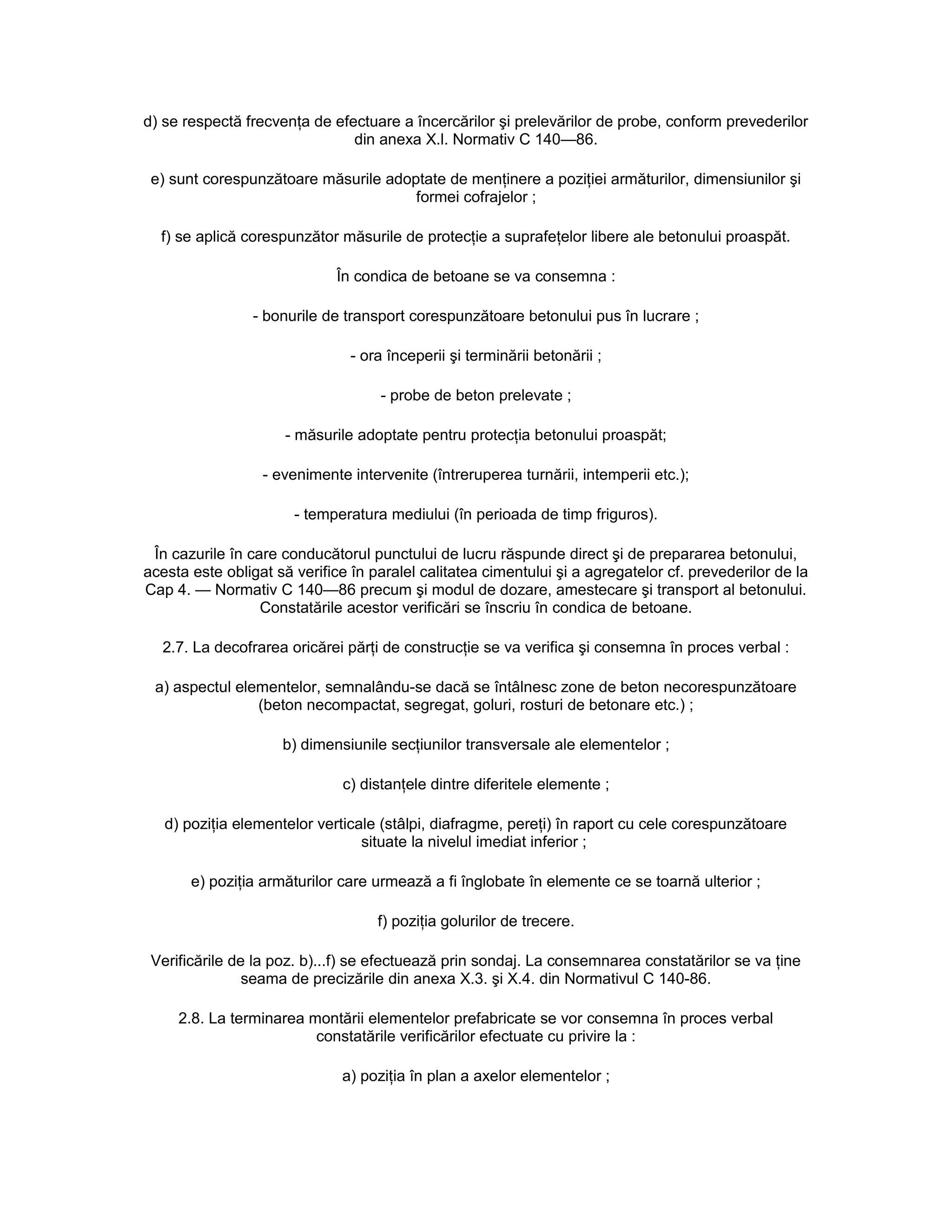 C 56 85 normativ pentru verificarea calităţii şi recepţia lucrărilor de ...
