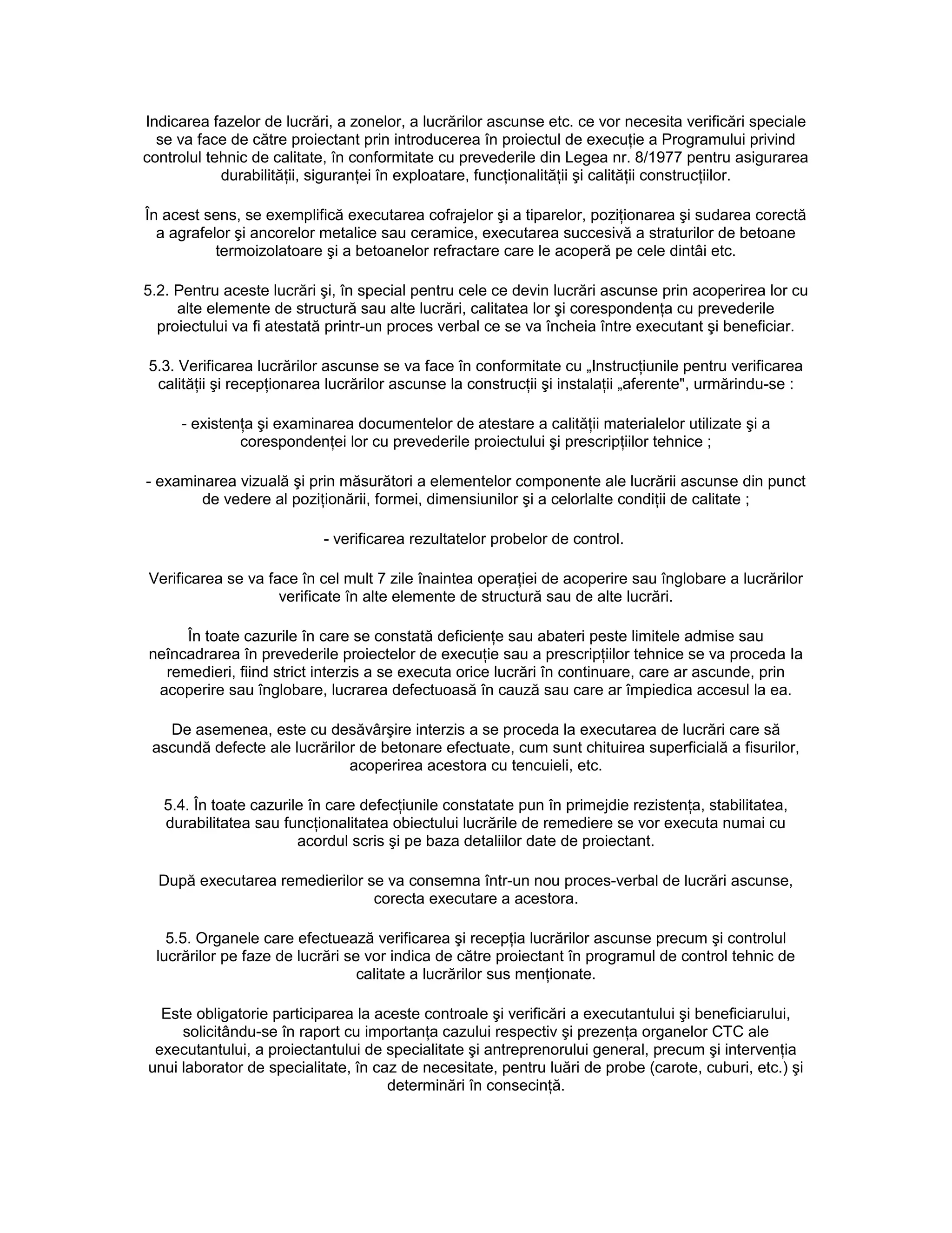 C 56 85 normativ pentru verificarea calităţii şi recepţia lucrărilor de ...