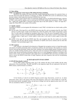 Data Quality Analysis of Different Receivers Based on Static Base ...