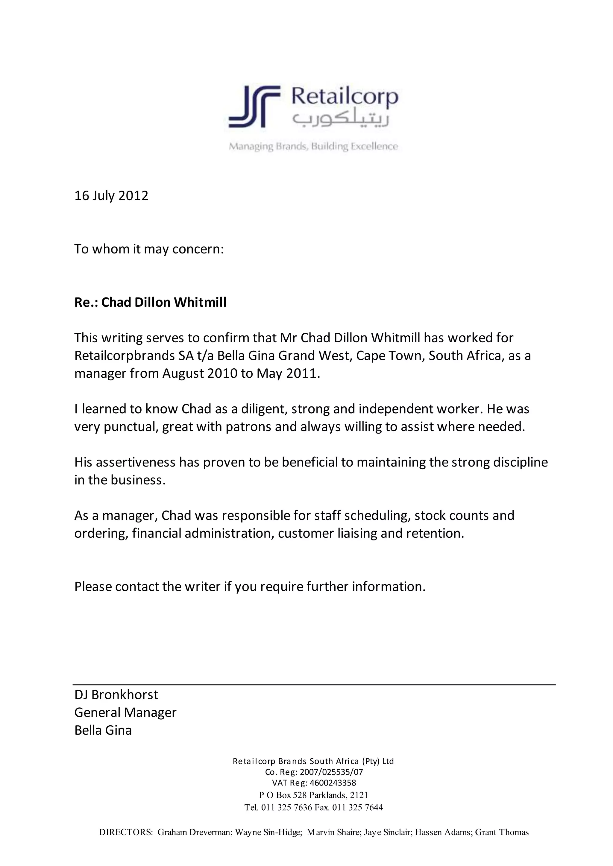 Bella Gina Ref Letter | DOCX