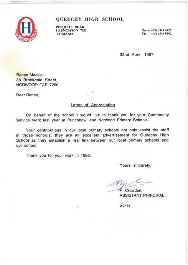 Queechy High Apprication Letter | PDF