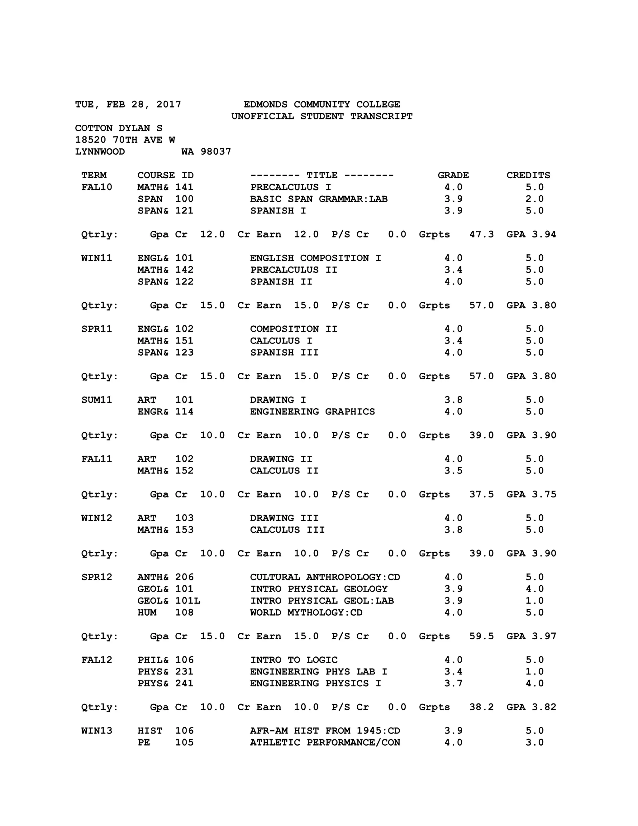 EDCC Transcripts | PDF | Undergraduate Education | College Education