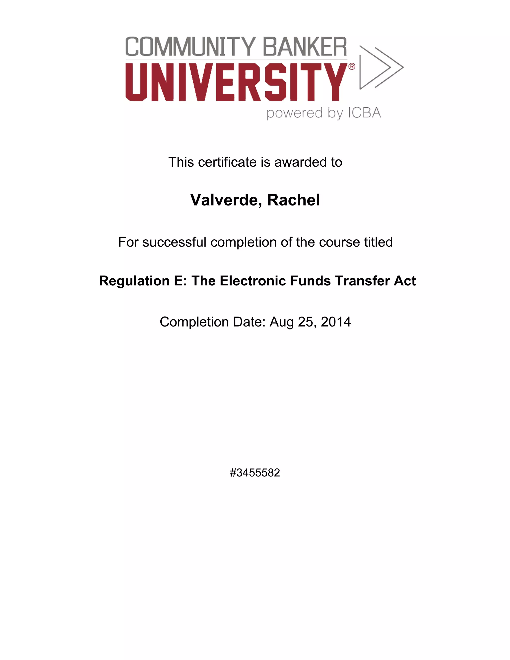 Certificate- Reg E | PDF