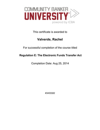Certificate- Reg E | PDF