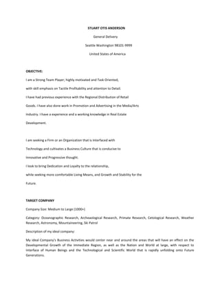 distinctive resume for stuart otis anderson | PDF