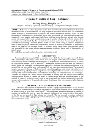 Dynamic Modeling of Four – Rotorcraft | PDF