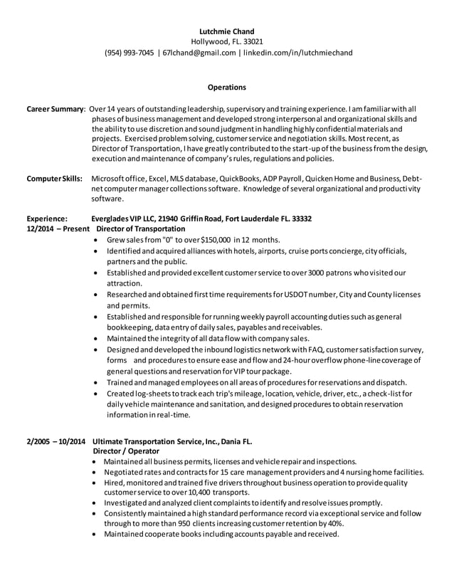 Lutchmie Chand resume 6 ops 2016 | PDF | Free Download