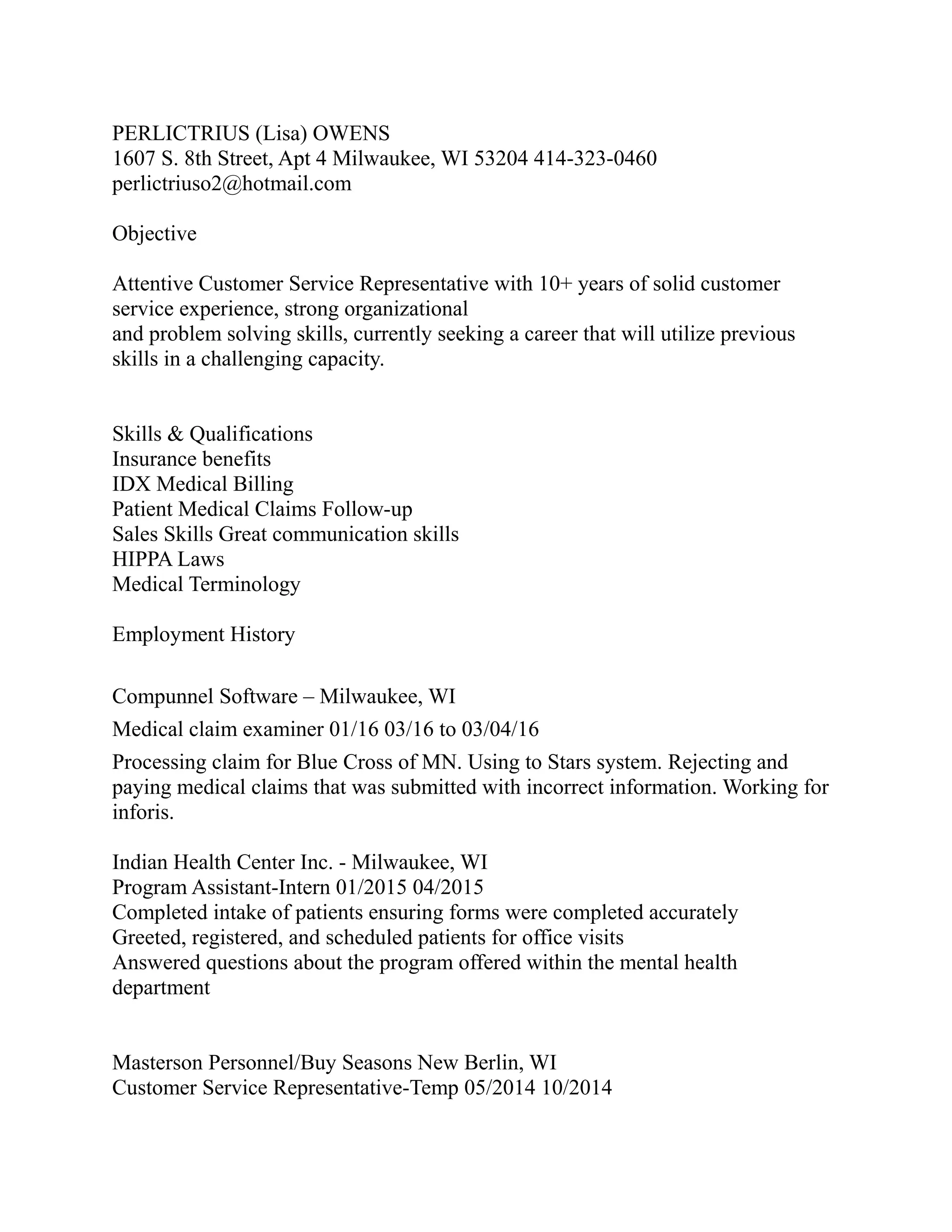 Document lisa resume1 | PDF