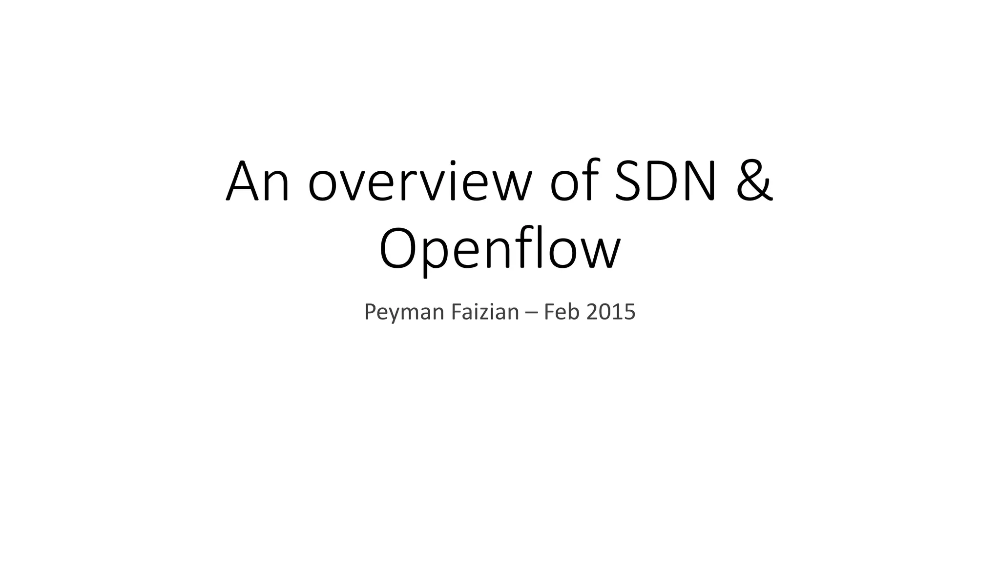 An overview of SDN & Openflow | PPT