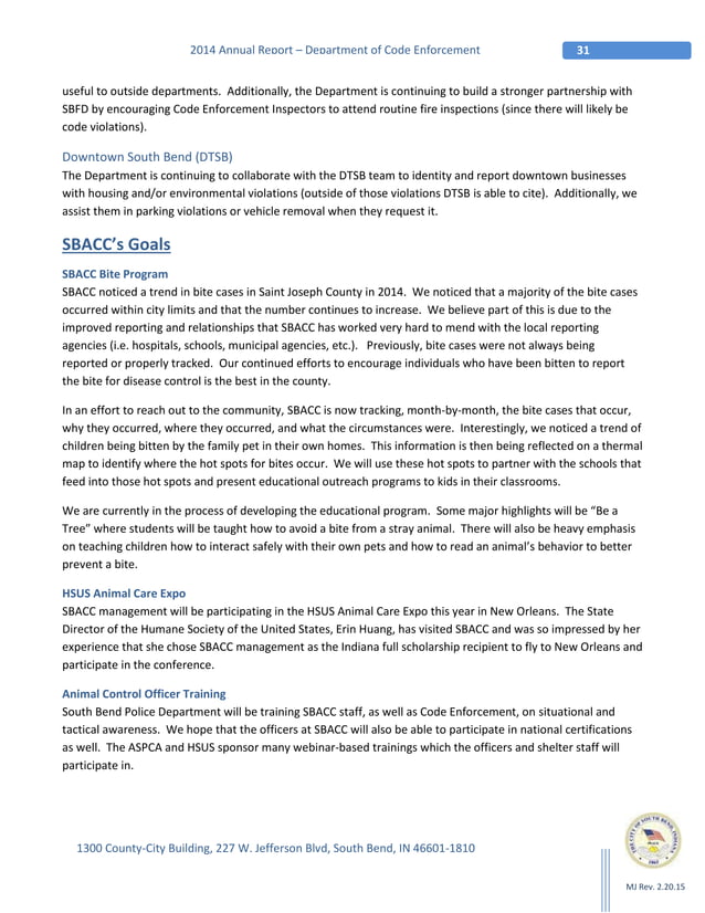 2014 Code Enforcement Annual Report | PDF