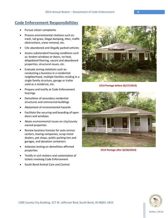 2014 Code Enforcement Annual Report | PDF