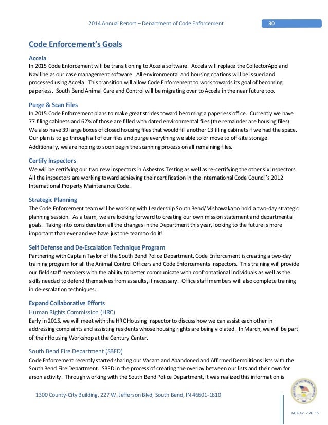 2014 Code Enforcement Annual Report