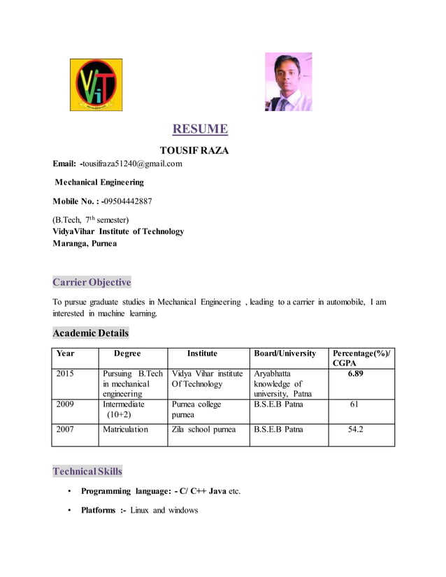 Tousif Resume - Copy | DOCX